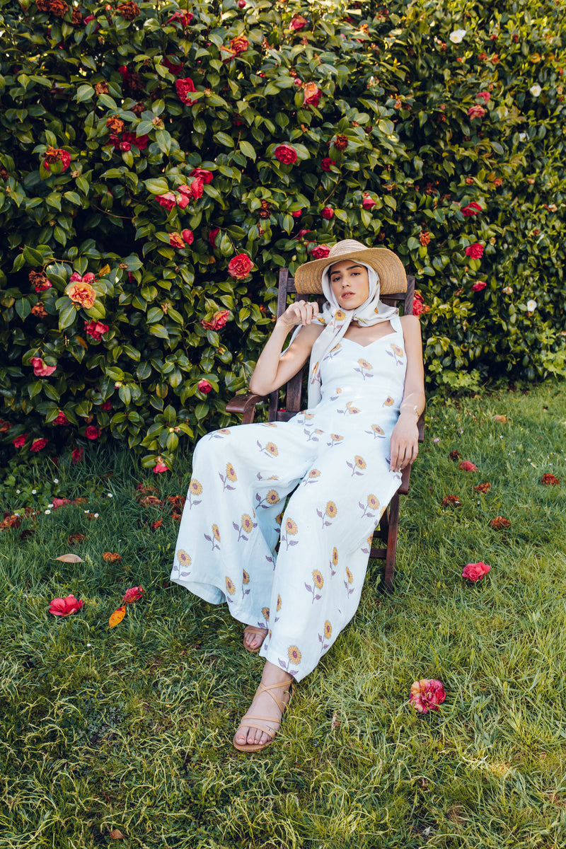 Sunflower Handblock Jumpsuit – em & shi